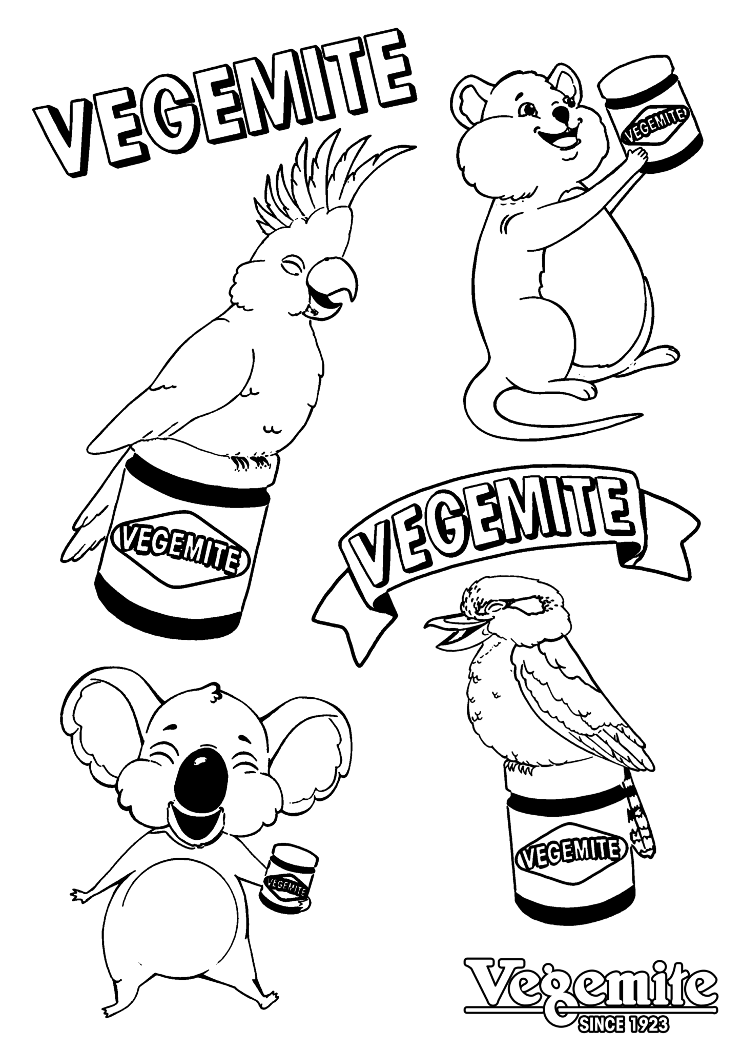 VEGEMITE-100th-Birthday-Aussie-Characters-Colouring-printables - Tastes ...